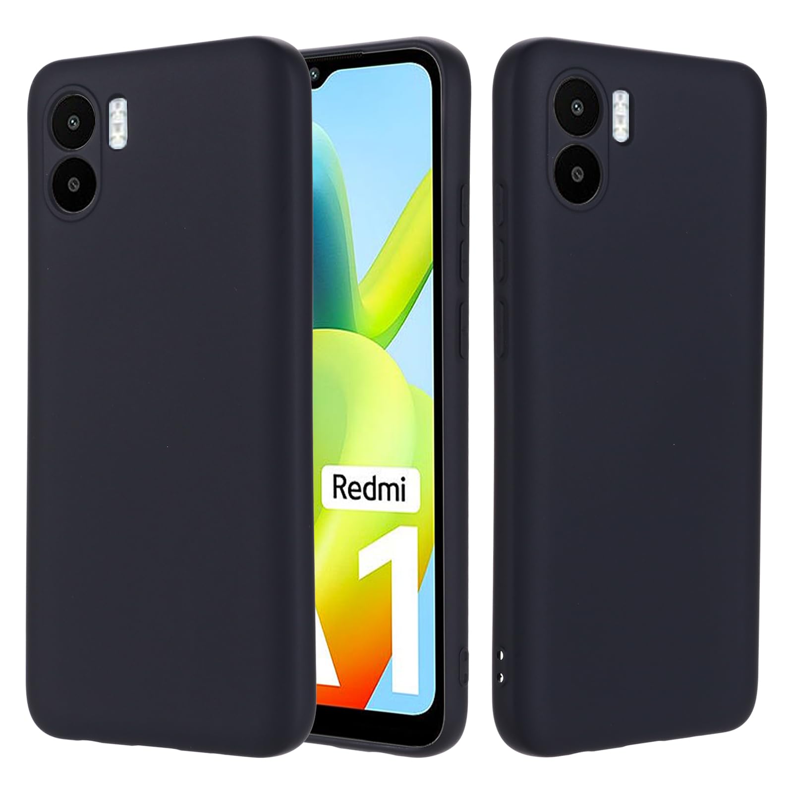 Case for Xiaomi Redmi A1/Xiaomi Redmi A2, Liquid Silicone Protective Phone Case for Xiaomi Redmi A1/Xiaomi Redmi A2 with Silicone Lanyard, Slim Thin Soft Shockproof Cover for Xiaomi Redmi A1/Redmi A2