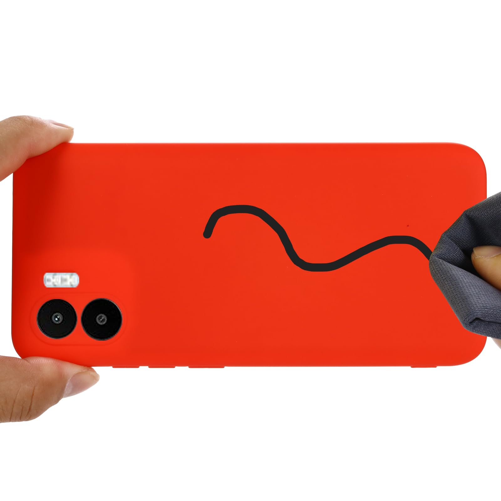 Case for Xiaomi Redmi A1/Xiaomi Redmi A2, Liquid Silicone Protective Phone Case for Xiaomi Redmi A1/Xiaomi Redmi A2 with Silicone Lanyard, Slim Thin Soft Shockproof Cover for Xiaomi Redmi A1/Redmi A2