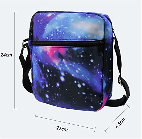 WEIYON Teen Boys Cristiano Ronaldo 3 in 1 School Bookbag Set-Lightweight Canvas Backpack+Shoulder Bag+Pencil Case