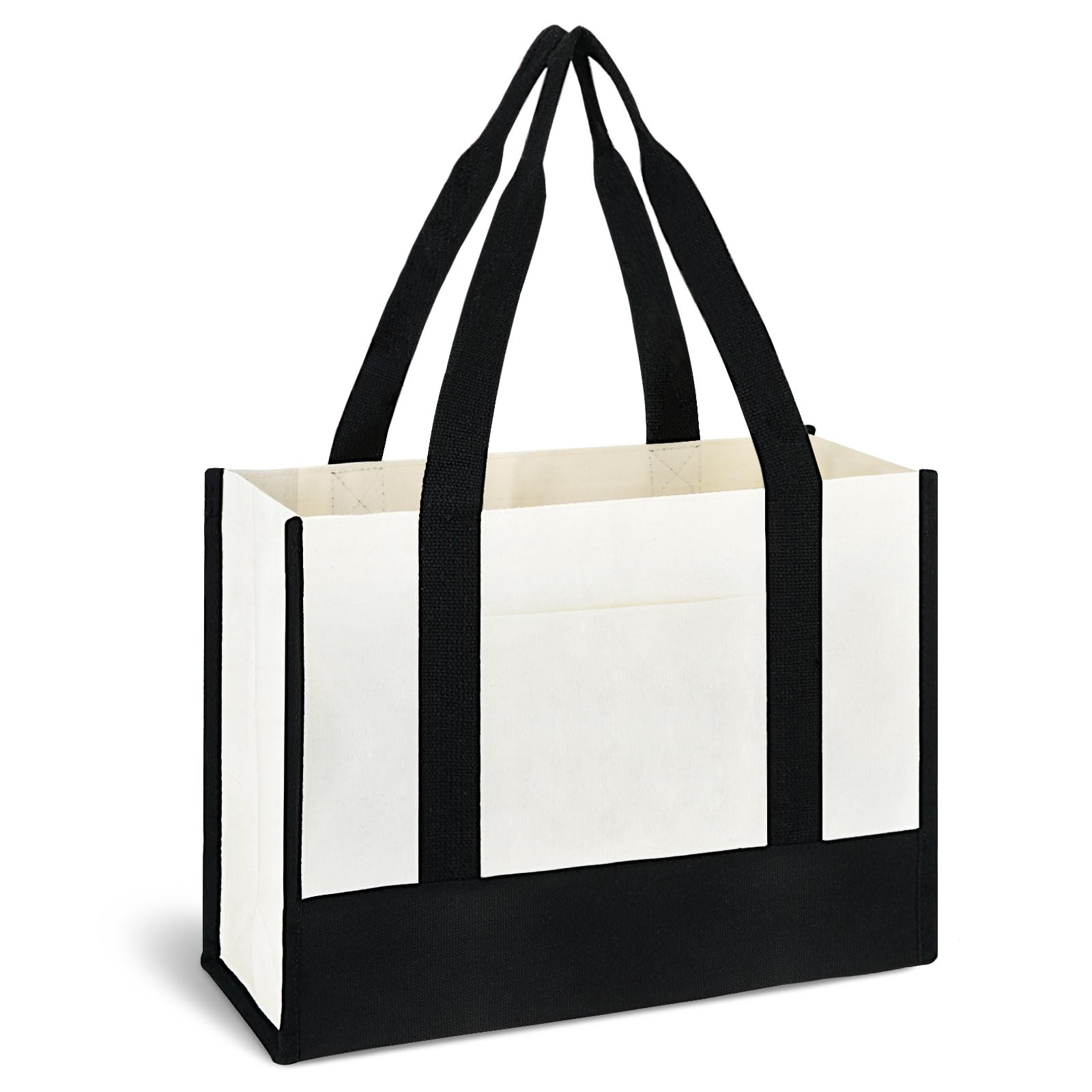 BALEINE Personalized Initial Canvas Tote Bag, ECO Friendly Multipurpose Bags for Women, Gift Bag, Beach Bag (Em)