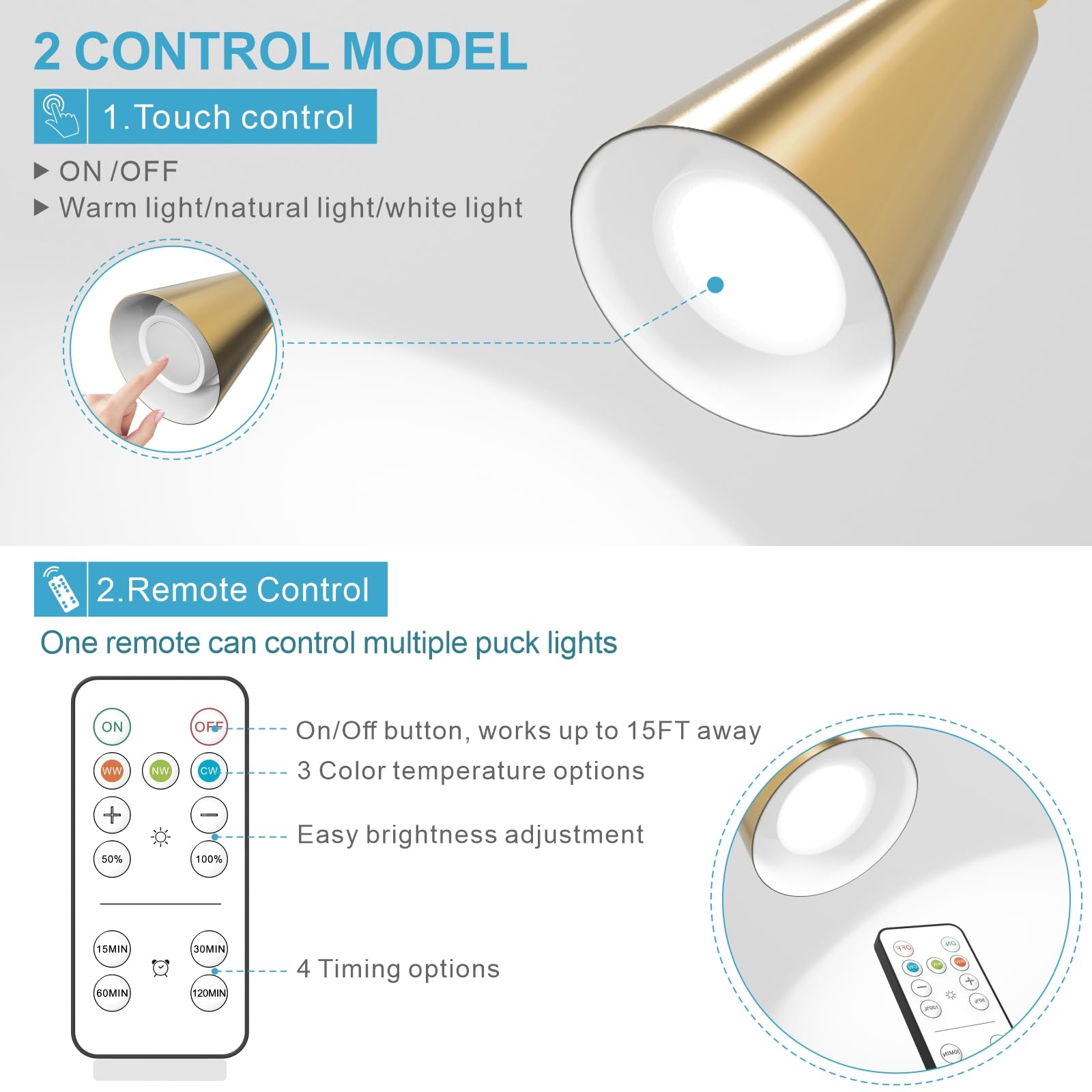 Tovmey Battery Operated Wall Sconce Big Size, Long Arm Wall Sconces Set of Two Battery Operated, Adjustable Angle Wireless Wall Sconce No Wiring, Dimmable Gold Wall Sconces Battery Operated for Room