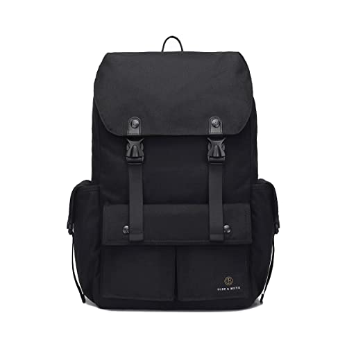 Dude & Bestie Predator Laptop Backpack 28L Travel School Daypack (Black)
