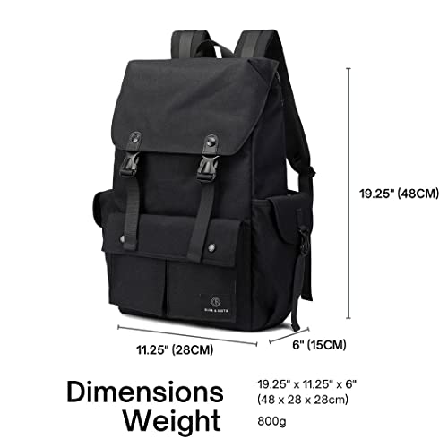 Dude & Bestie Predator Laptop Backpack 28L Travel School Daypack (Black)