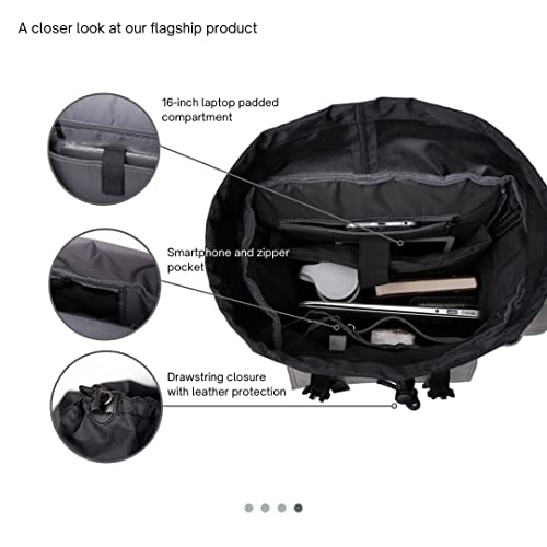 Dude & Bestie Predator Laptop Backpack 28L Travel School Daypack (Black)
