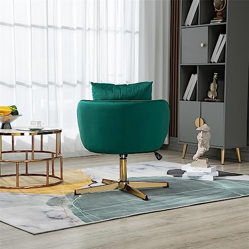 Swivel Shell Office Chair, Home Office Desk Chair, Modern Adjustable Computer Executive Chair with Wheels and Lumbar Support, Swivel Task Chair for Small Space, Living Room, Make-up, Studying, Green