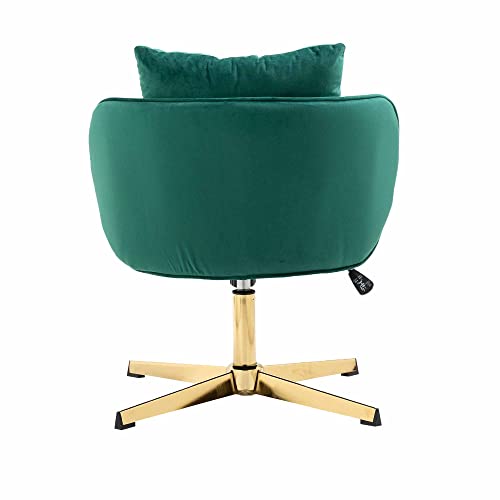 Swivel Shell Office Chair, Home Office Desk Chair, Modern Adjustable Computer Executive Chair with Wheels and Lumbar Support, Swivel Task Chair for Small Space, Living Room, Make-up, Studying, Green