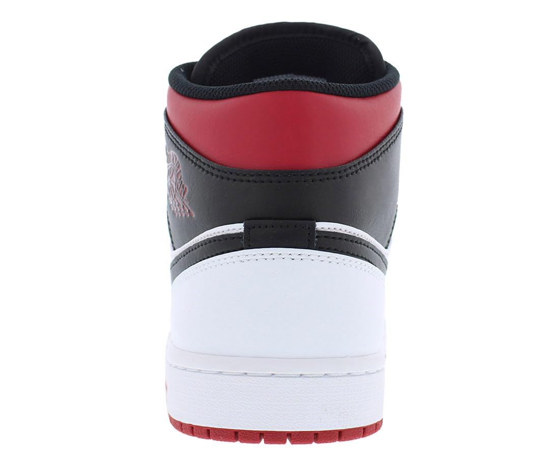 Jordan Mens Air 1 Mid Gym Red Black Toe - White/Gym Red-Black - Size 10.5