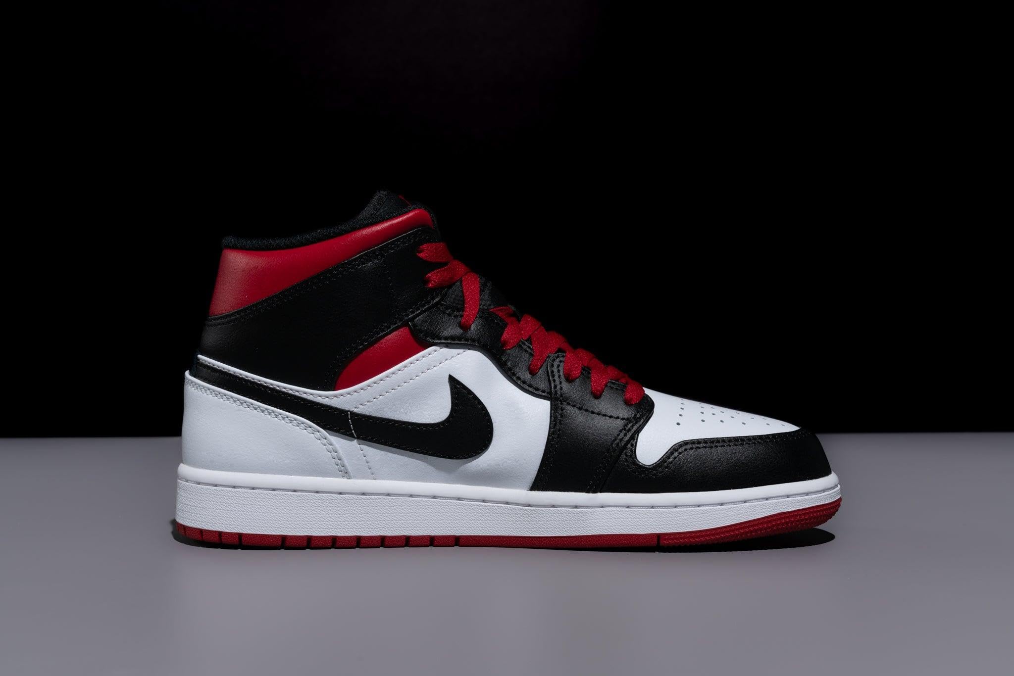 NIKE Men's Mid-Top, White Gym Red Black, 8