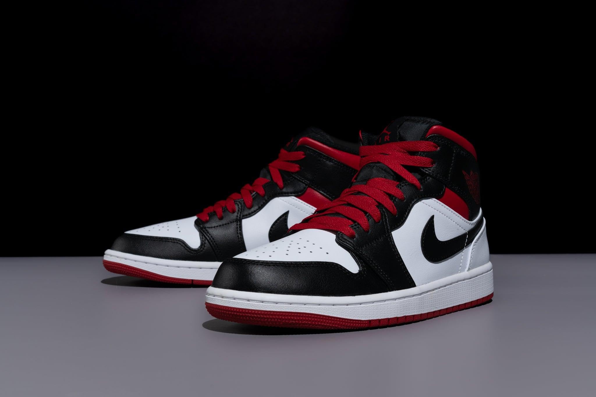 NIKE Men's Mid-Top, White Gym Red Black, 8
