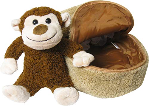 Kids Beige Backpack with Monkey Stuffie -Affordable Gift for Your Little One! Item #DKKI-8295C