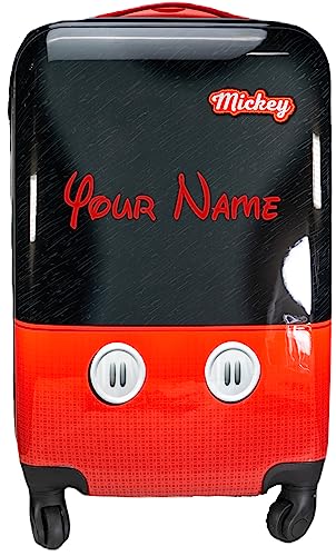 Disney Luggage Kids Suitcase Mickey Mouse Carry on Hardshell Rolling Spinner Suitcase Travel Bags Gifts Trip Accessories - Personalized Mickey Mouse Luggage with Your Name