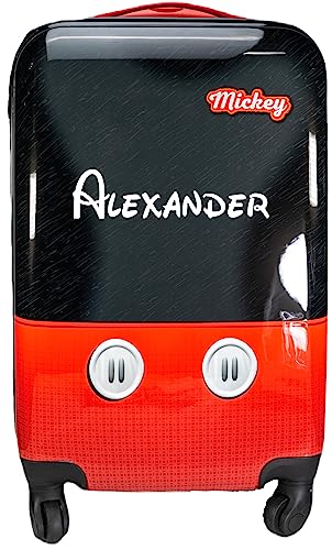 Disney Luggage Kids Suitcase Mickey Mouse Carry on Hardshell Rolling Spinner Suitcase Travel Bags Gifts Trip Accessories - Personalized Mickey Mouse Luggage with Your Name