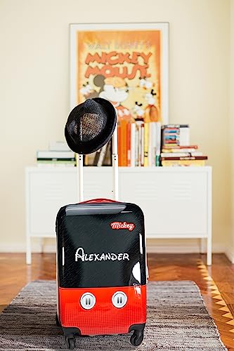 Disney Luggage Kids Suitcase Mickey Mouse Carry on Hardshell Rolling Spinner Suitcase Travel Bags Gifts Trip Accessories - Personalized Mickey Mouse Luggage with Your Name