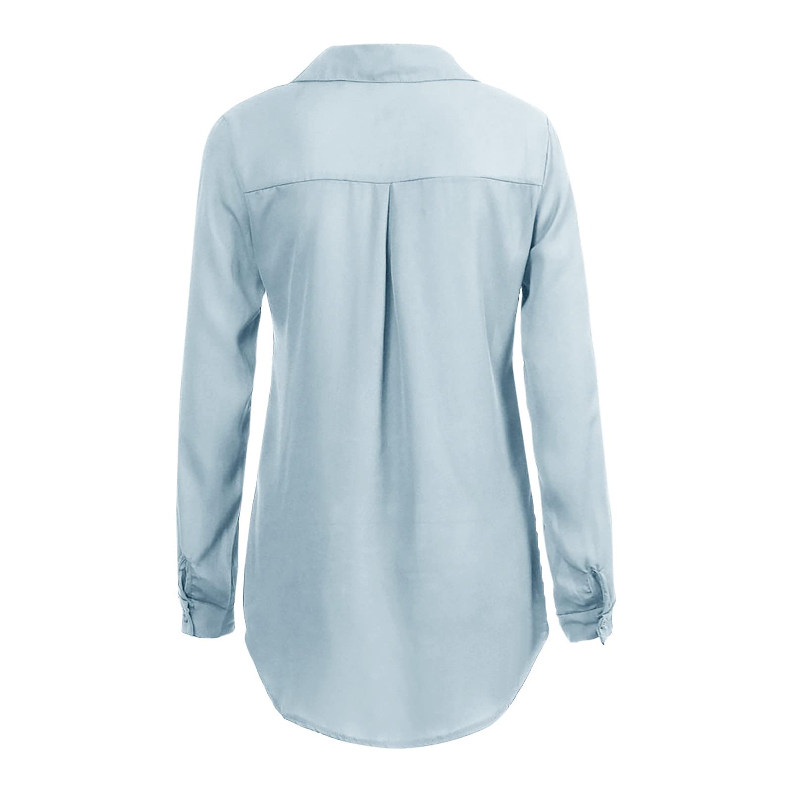 2023 Summer Fall Elegant Shirt for Women Dressy Button Up Blouse Long Sleeve Lapel Blouses Flowy Chiffon Tops Work Office Clothes Track Orders to Be Delivered Dancewear Craftcore