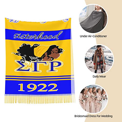 Beyli Sigma Gamma Rho Scarf Winter Warm Long Scarf Sister Gift Soft Tassel Scarf 77.6" * 28.3" Tassel 4"