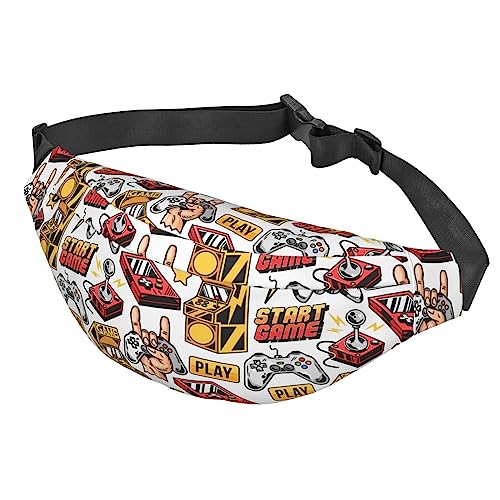 Vintage Arcade Old Game Controller Joysticks Fanny Pack Sling Bag Adjustable Waist Bag Crossbody Sling Backpack For Men Women Travel Hiking Cycling Running