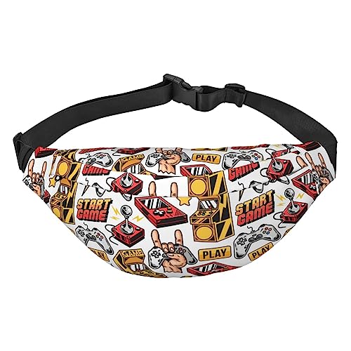 Vintage Arcade Old Game Controller Joysticks Fanny Pack Sling Bag Adjustable Waist Bag Crossbody Sling Backpack For Men Women Travel Hiking Cycling Running