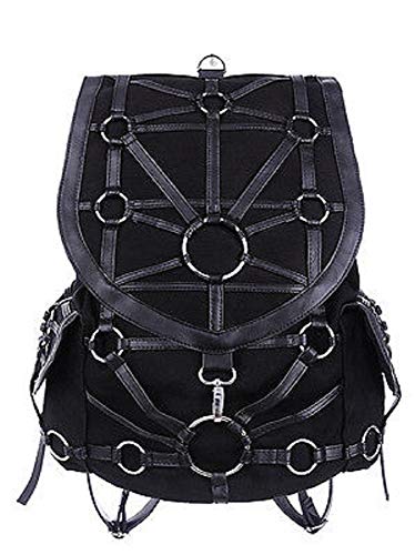 Restyle Dark Side Gothic O-rings & Black Harness Design Witchcraft Backpack