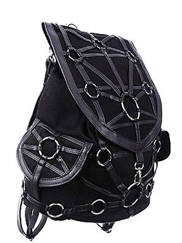 Restyle Dark Side Gothic O-rings & Black Harness Design Witchcraft Backpack