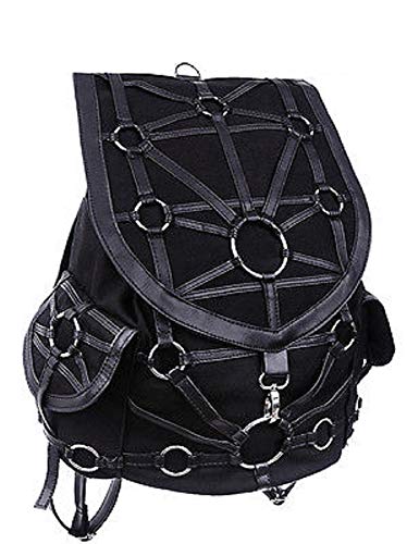 Restyle Dark Side Gothic O-rings & Black Harness Design Witchcraft Backpack