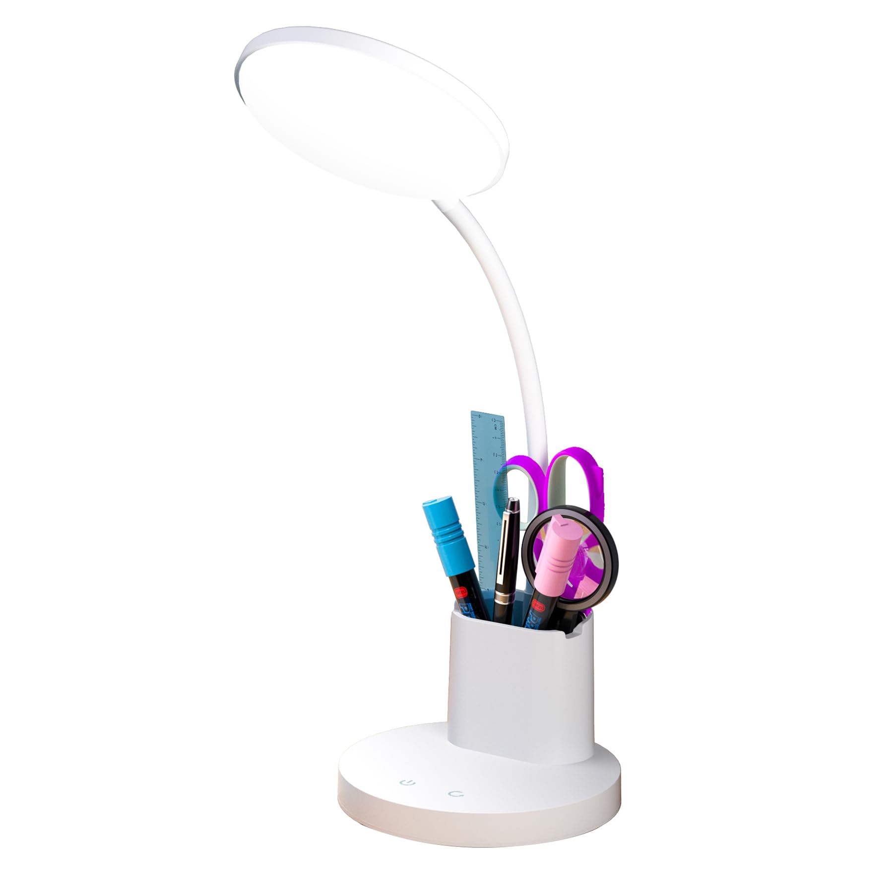 Sailstar Small Desk Lamp, LED Desk Lamps for Home Office, Eye-Caring Study Desk Light for Kids, Touch, 3 Lighting Modes, Adjust Brightness, 800LM, 360°Gooseneck Desk Lamp for College Dorm Room, White