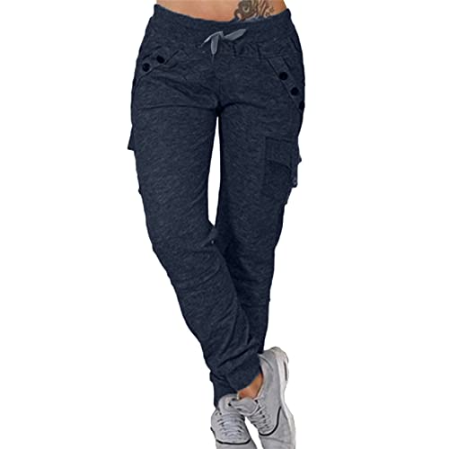 Leggings for Women Winter Women's High Waist Jogger Pants - Casual Cargo Elastic Waistband Sweatpants Tapered Fatigue with 6 Pockets Pajama Pants