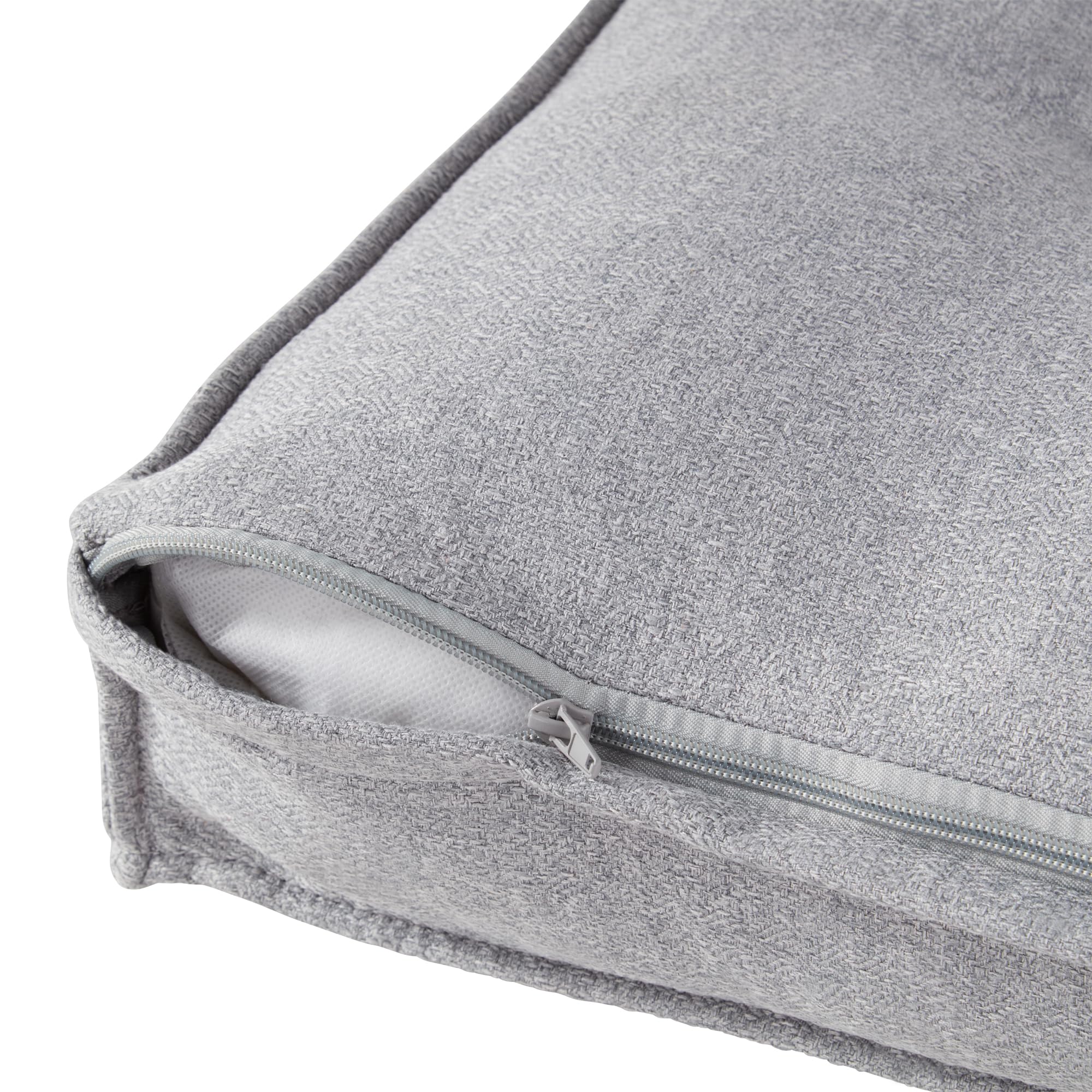 Happy Hounds Milo Square Tufted Pillow Dog Bed, Cement, Small (24" x 24"), 24.0" L x 24.0" W x 5.0" Th