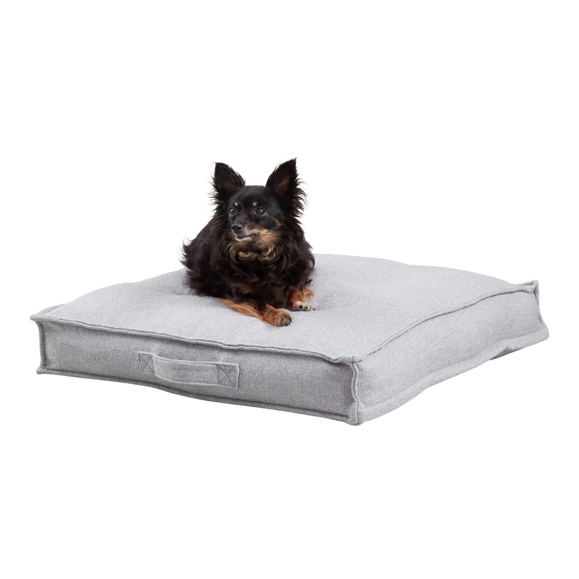 Happy Hounds Milo Square Tufted Pillow Dog Bed, Cement, Small (24" x 24"), 24.0" L x 24.0" W x 5.0" Th