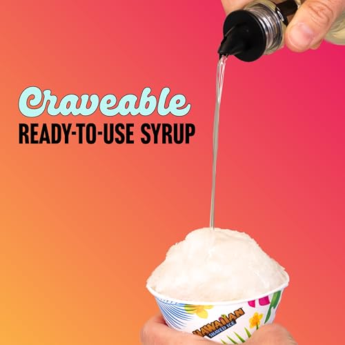 Hawaiian Shaved Ice Clear Cherry Syrup - Nut Soy Dairy & Dye Free - Flavor Fluffy & Crunchy Snow Cones - Shelf Stable - Makes 8 Servings - 16 ounces