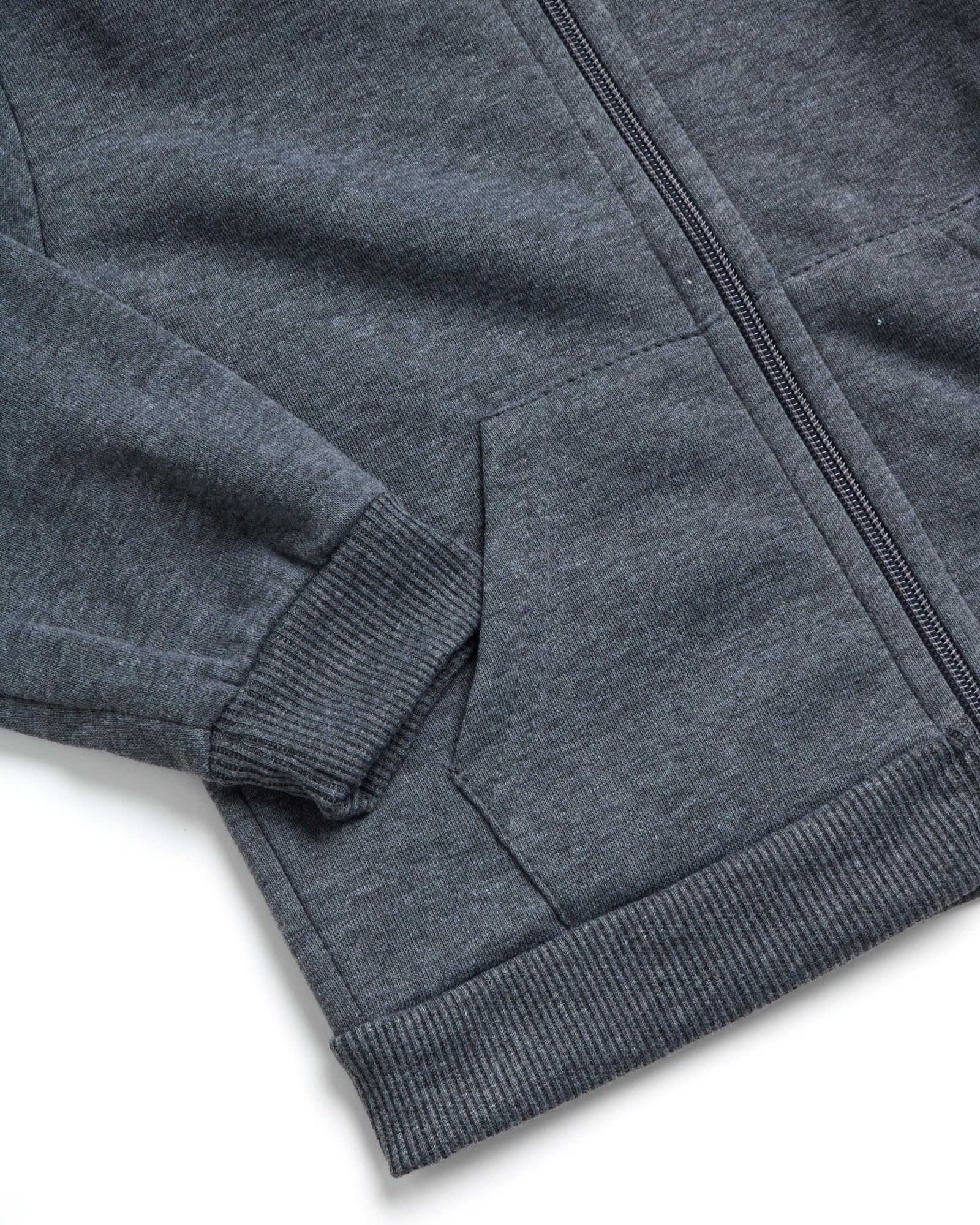 Quad Seven Boys' Active Sweatsuit - 2 Piece Fleece Zip Hoodie Sweatshirt and Sweatpants - Basic Solid Jogger Pants Set (2T-7), Size 7, Charcoal