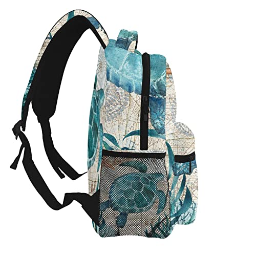 Multi leisure backpack,Sea Turtle Ocean Animal Pattern Digital Print,Travel Sports School Bag for Adult Youth College Students