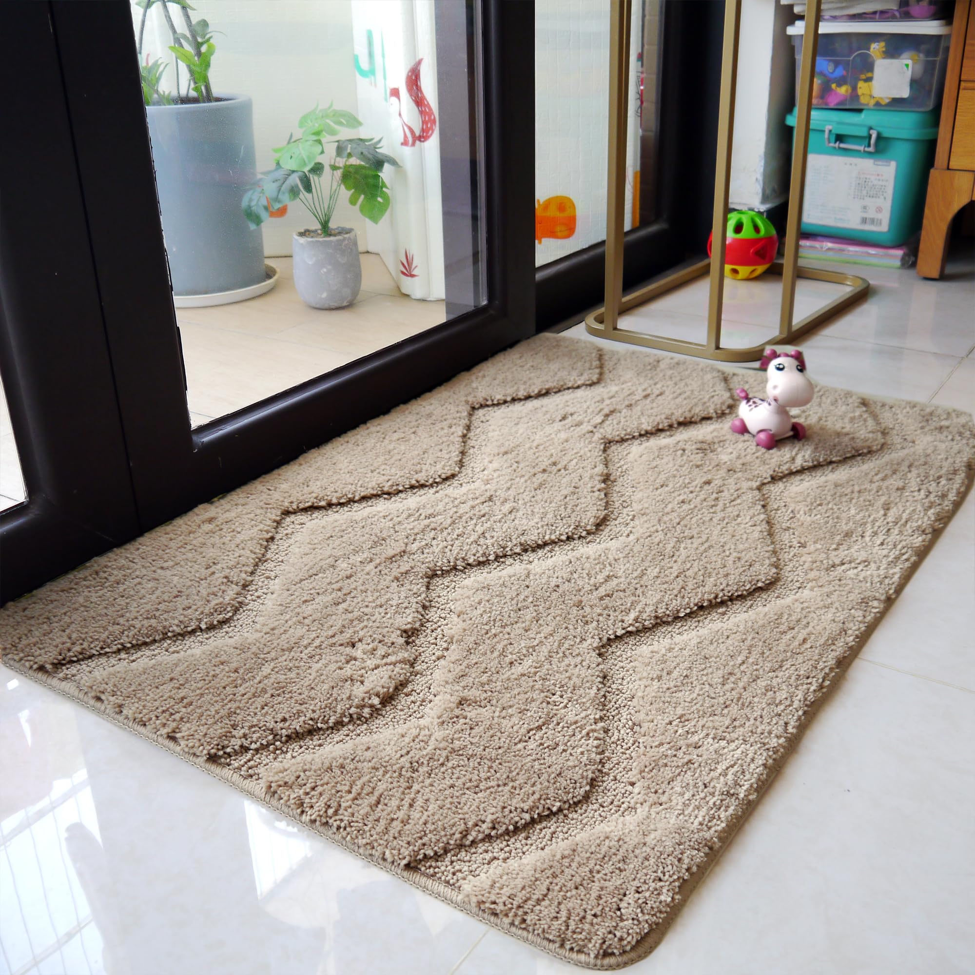morgantag Dirt Trapper Door Mat 20" x 32", Non-Slip Machine Washable Indoor Door Mats,Shoes Scraper,Dog Door mat,Super Absorbent Floor mat for Muddy Wet Shoes and Paws