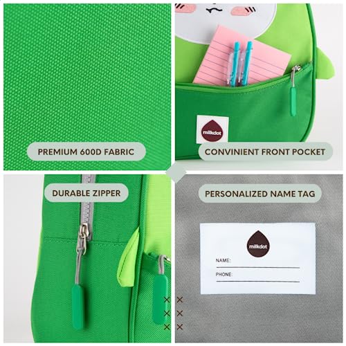 Milkdot Designer Mini Backpack, Perfect for Women, Men, Boys, Girls, Stylish for kids ages 3+ (Green)
