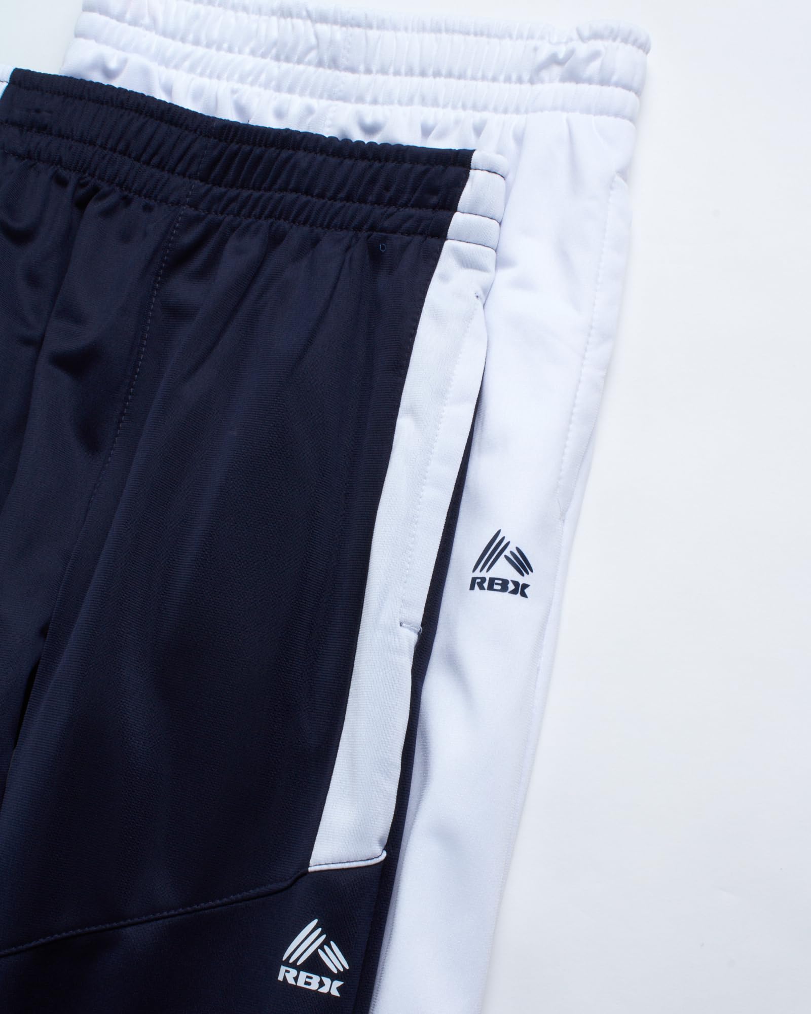 RBX Boys Sweatpants - 2 Pack Stretch Performance Tricot Activewear Boys Joggers Athletic Pants with Side Pockets (Size: 4-20), Size 14-16, Navy White