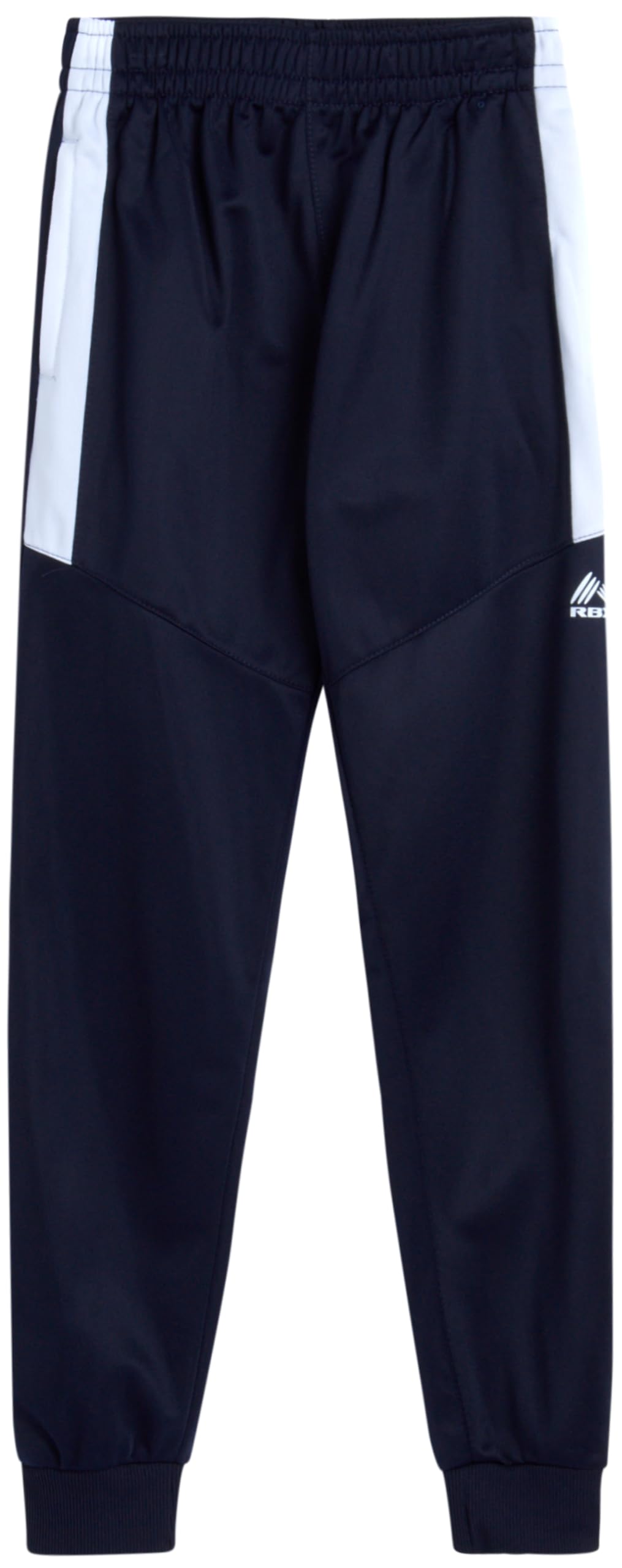 RBX Boys Sweatpants - 2 Pack Stretch Performance Tricot Activewear Boys Joggers Athletic Pants with Side Pockets (Size: 4-20), Size 14-16, Navy White