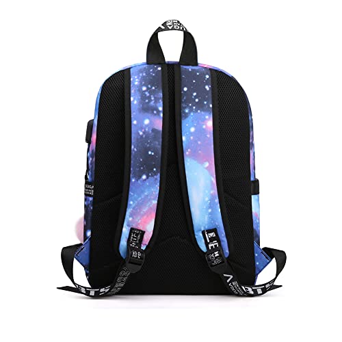 Fuxiaoniu USB Multi-function Large Capacity Laptop Backpack for Girls, Women Travel BookBags Cute Novelty Daily School Tote Backpack Suitable for Students Bookbag (F)