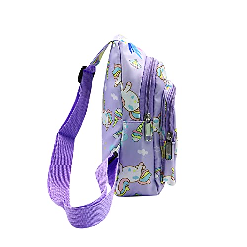 ANKOMINA Small Sling Bag Unicorn Dinosaur Shoulder Chest Crossbody Backpack Daypack for Outdoor,Travel,Hiking