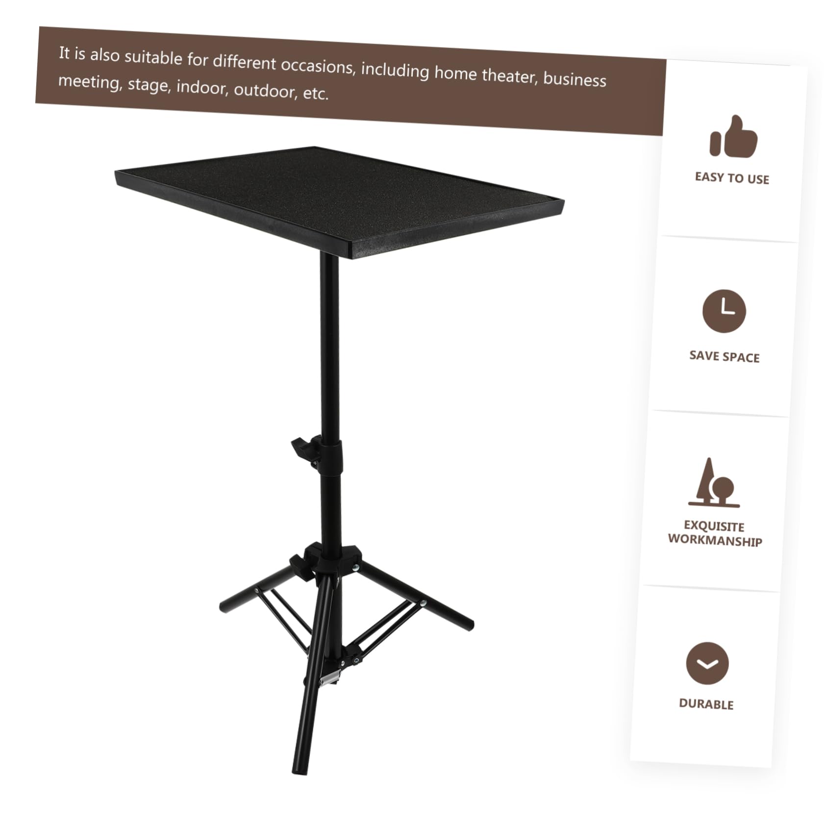 FUNOMOCYA Adjustable Projector Mount Floor Stand 55cm Tall Metal Laptop Tripod Shelf Holder for Home Business