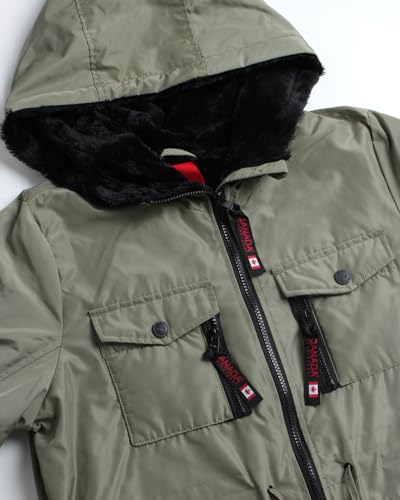 CANADA WEATHER GEAR Women's Winter Coat -Long Length Sherpa Lined Anorak Parka - Outerwear Windbreaker Jacket for Women, S-XL, Size Medium, Sage