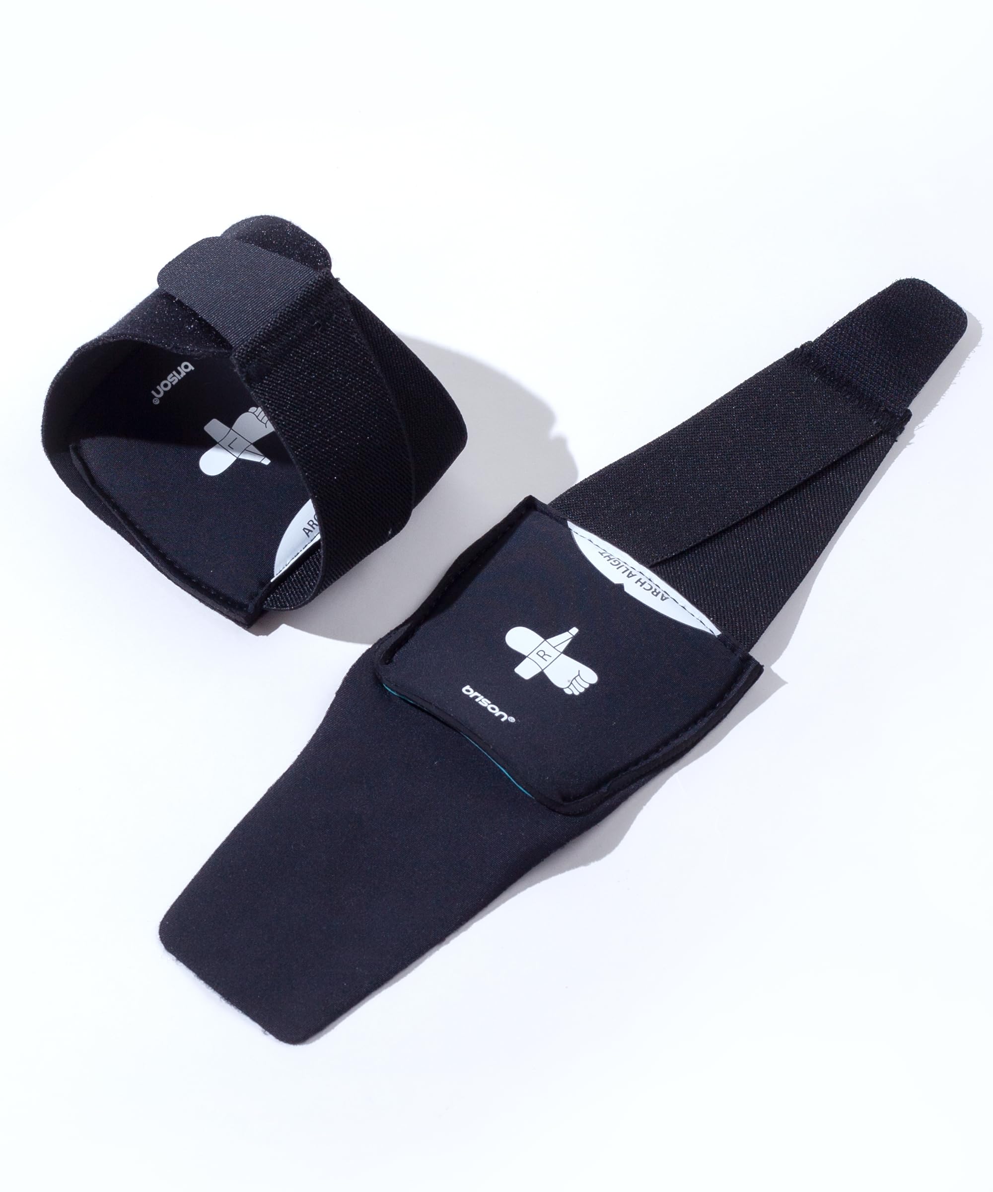 BRISON Plantar Fasciitis Relief - Arch Support Orthotics Inserts Brace - Adjustable Compression Helps with Planters Facetious Flat Foot Pain Foot Care Black
