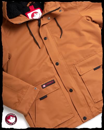 CANADA WEATHER GEAR Men's Winter Coat โ Heavyweight Weather Resistant Sherpa Fleece Lined Parka Jacket (M-XXL), Size Medium, Oak