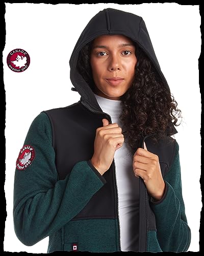 CANADA WEATHER GEAR Women’s Jacket – Lightweight Sweater Fleece Sweatshirt Jacket (S-XL), Size Large, Ponderosa Green