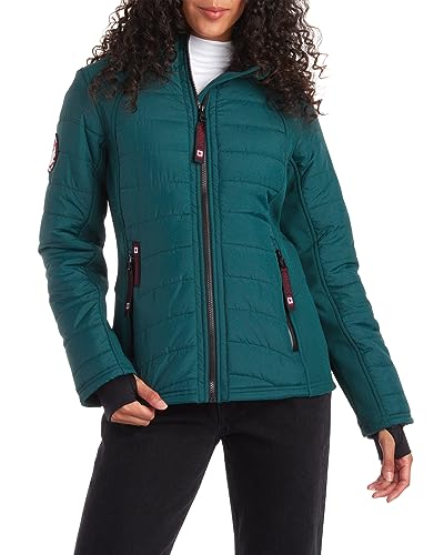 CANADA WEATHER GEAR Women’s Jacket – Lightweight Quilted Puffer Coat – Casual Jacket for Women (S-XL), Size X-Large, Ponderosa Green