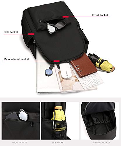 Mello Backpack Marshmallow Backpack Glow in Dark Smile Laptop Backpack for Boys w/USB Headphone Ports & Cables & Lock (M)