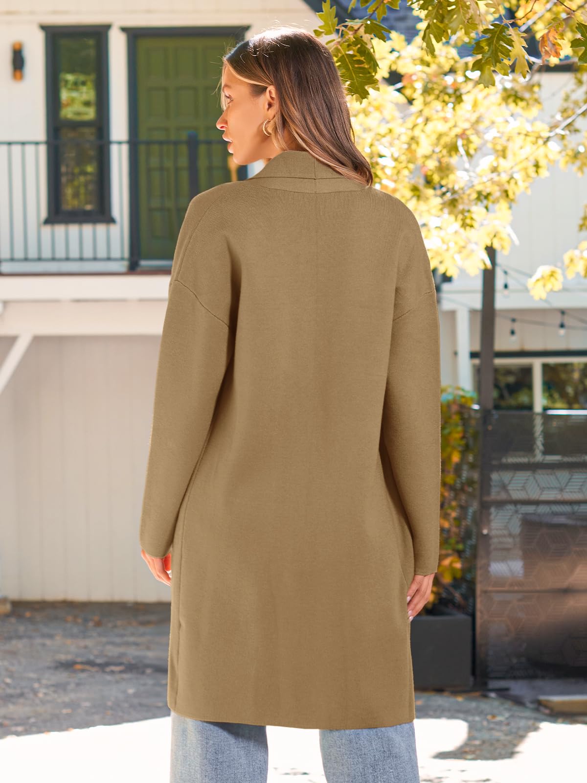 LILLUSORY Women's Oversized Long Cardigan Sweaters 2024 Fall Trendy Coatigan Jackets Knit Business Casual Outfits Camel