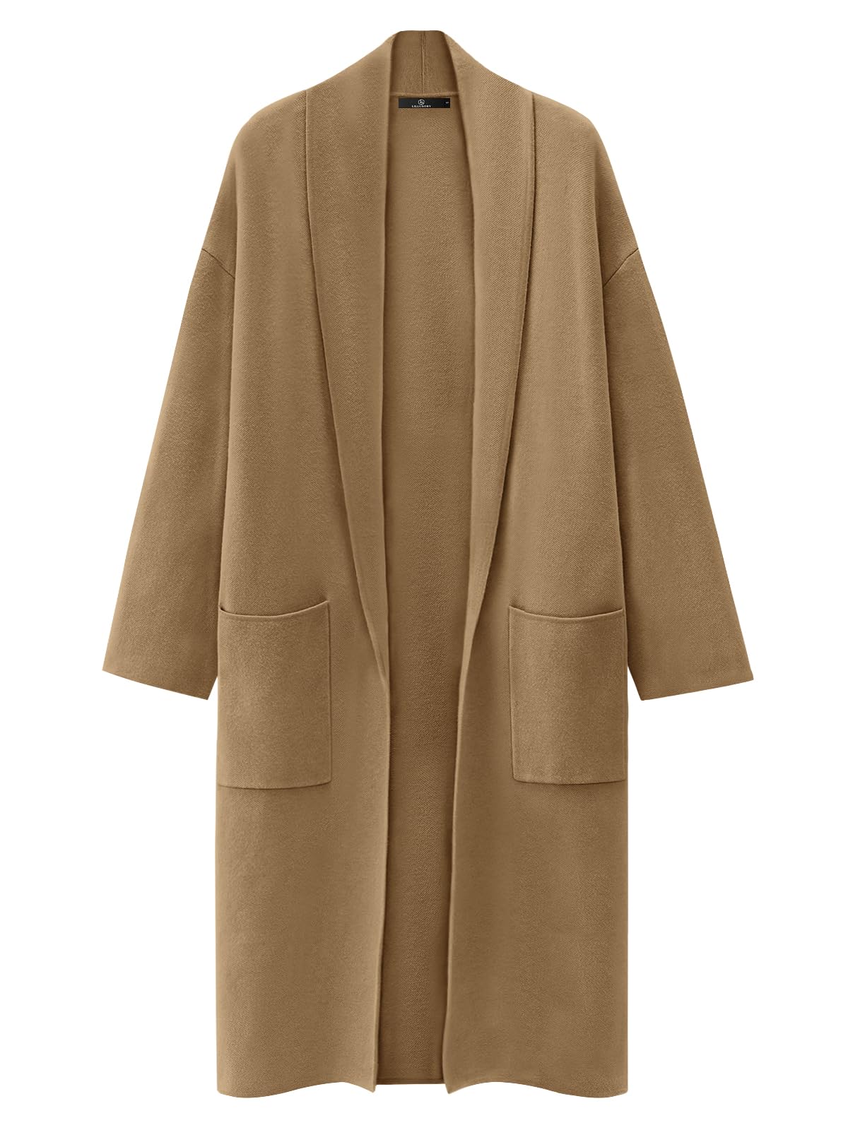 LILLUSORY Women's Oversized Long Cardigan Sweaters 2024 Fall Trendy Coatigan Jackets Knit Business Casual Outfits Camel