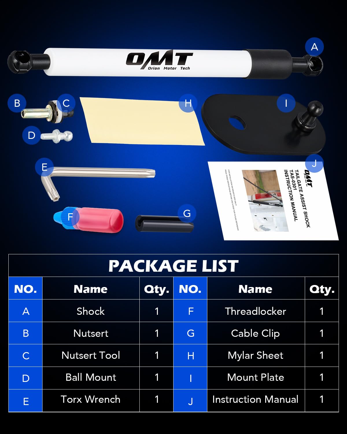 Orion Motor Tech Truck Tailgate Assist, Pickup Tailgate Lift Assist Kit, Pickup Tailgate Shock Compatible with 2009 2010 2011 2012 2013 2014 2015 2016 2017 2018 2019 2020 2021 2022 Ram 1500 2500 3500