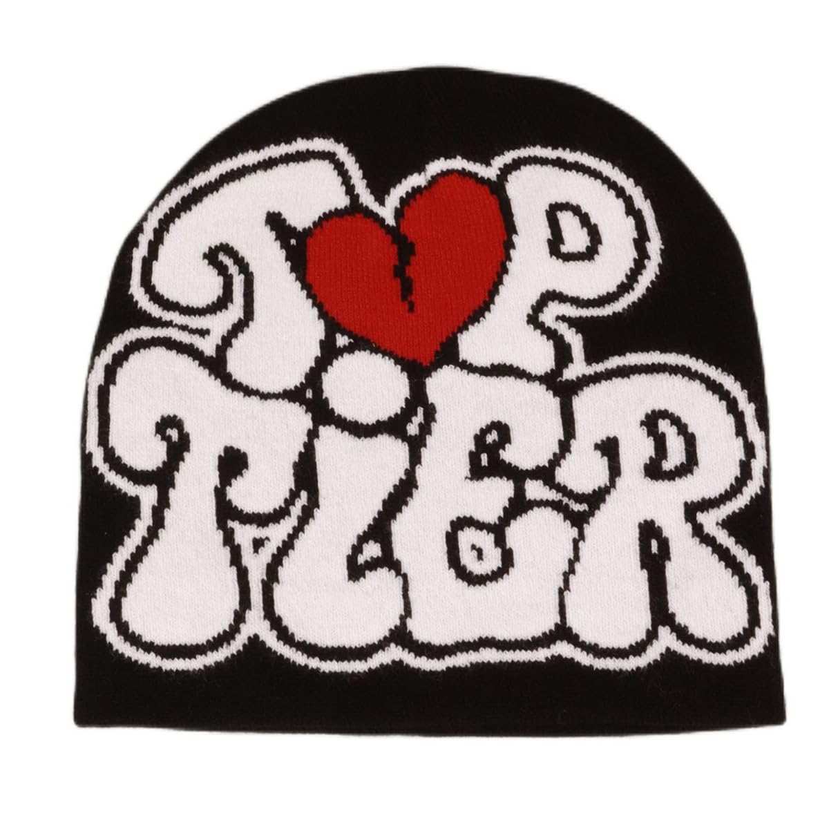 CORIRESHA Men Women Letter Graphic Y2k Beanie Knitted Hats Warm Winter Outdoor Caps Black White