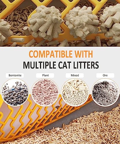 Self Cleaning Cat Litter Box, Automatic Cat Litter Box with APP Control, Works with Any Clumping Litter, Large Capacity/Isolation Odor/Safe Alert/Smart Health Monitor for Multiple Cats