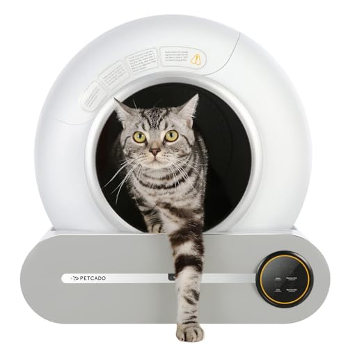 Self Cleaning Cat Litter Box, Automatic Cat Litter Box with APP Control, Works with Any Clumping Litter, Large Capacity/Isolation Odor/Safe Alert/Smart Health Monitor for Multiple Cats
